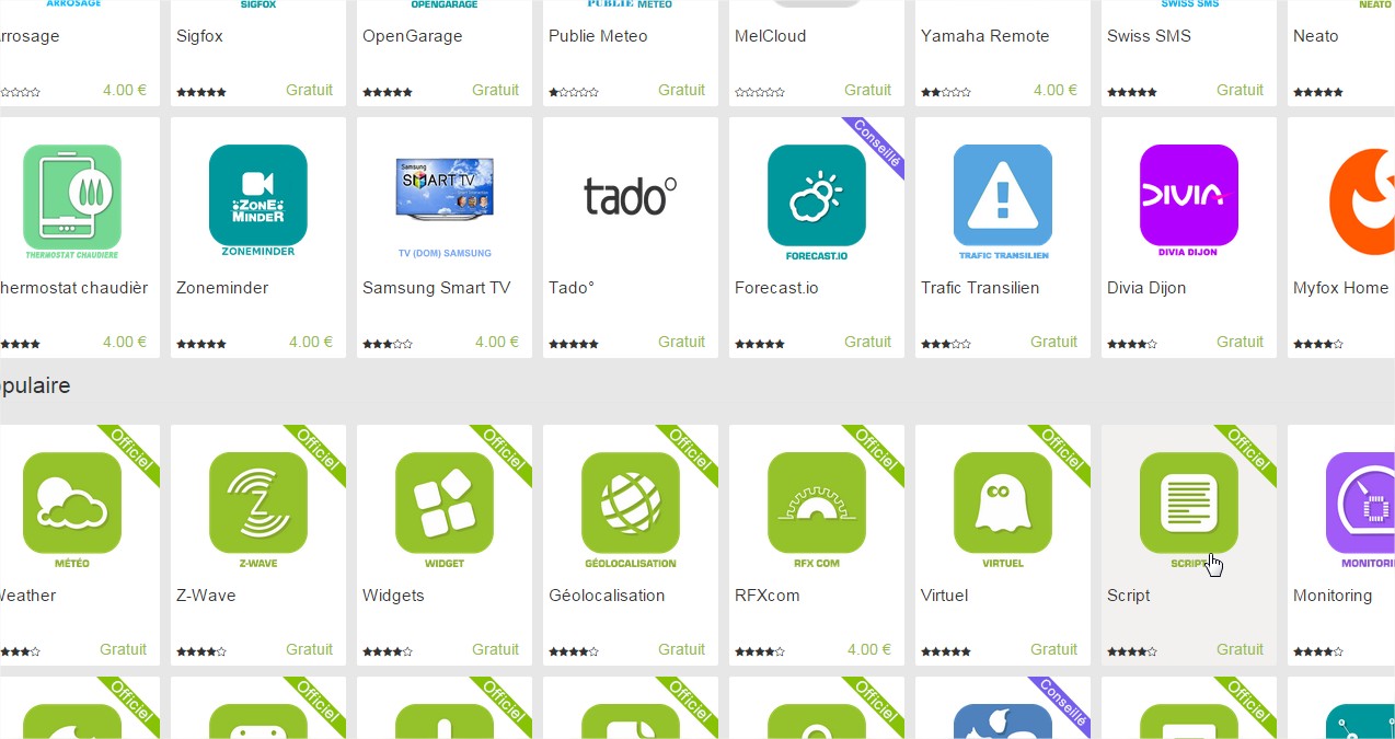 Configuration du market Jeedom