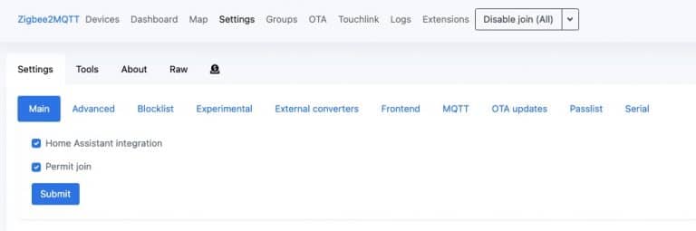 Comment activer l'interface web frontend de Zigbee2MQTT
