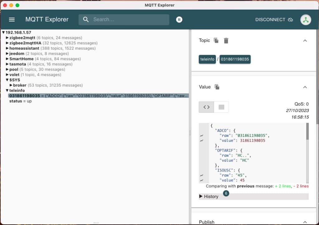 Connecter Linky TIC à MQTT via le LAN et suivre sa consommation dans la domotique Home Assistant
