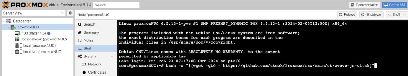 Comment installer Z-Wave JS UI LXC sur Proxmox pour Z-wave2MQTT sur ...