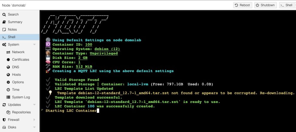 MQTT et Proxmox LXC : une combinaison gagnante